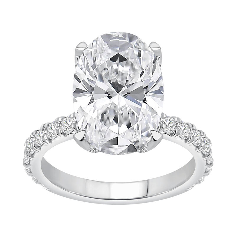 Oval Lab Grown Diamond 8ctw. Engagement Ring in 14k White Gold