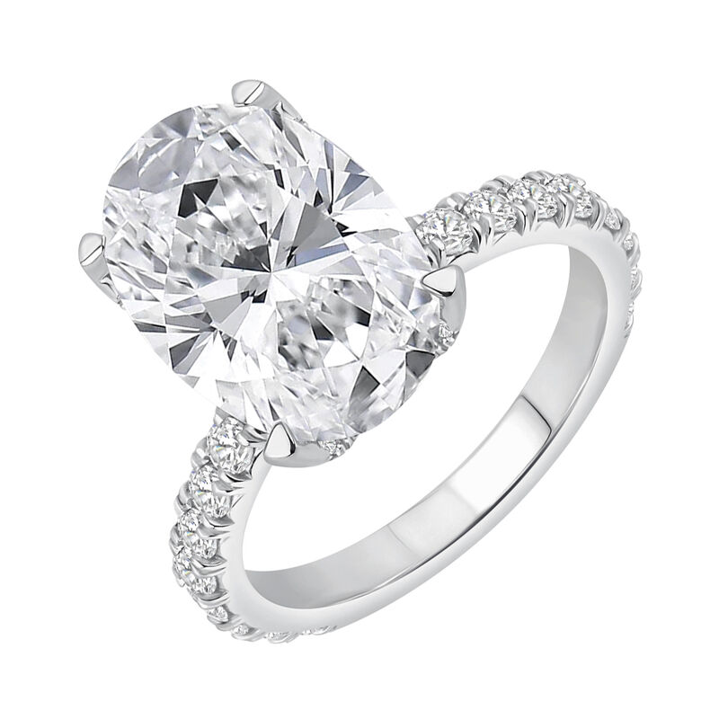 Oval Lab Grown Diamond 8ctw. Engagement Ring in 14k White Gold