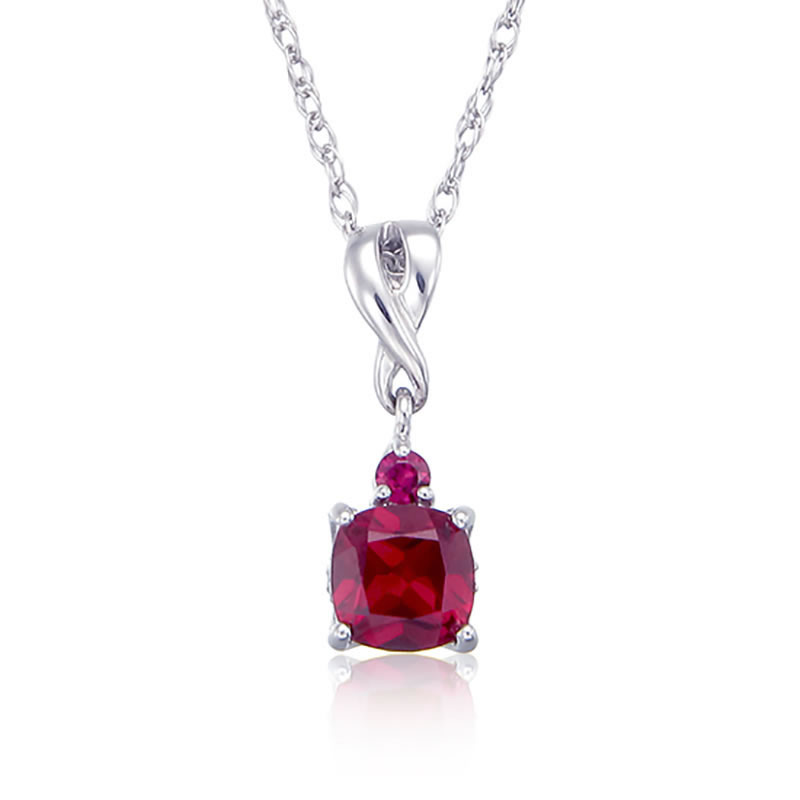 simple ruby pendant necklace